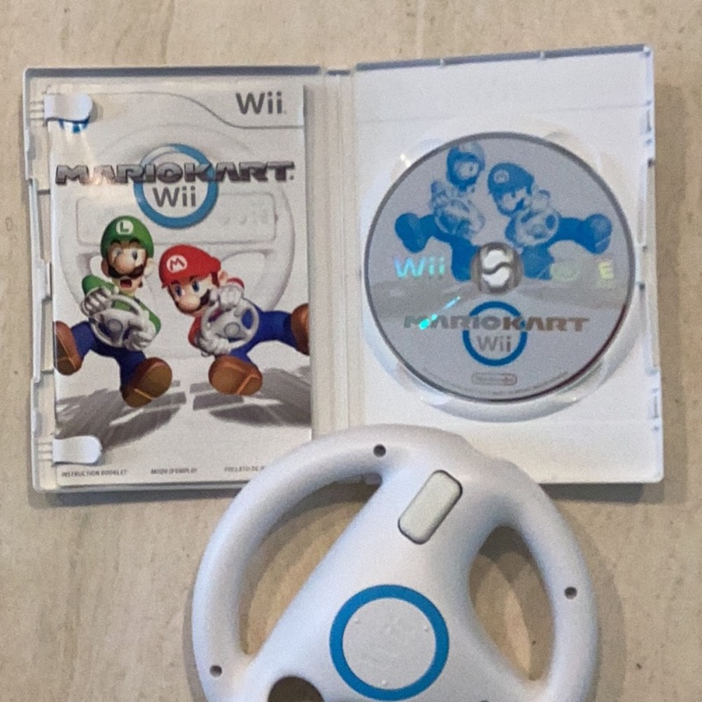 Mario Kart Nintendo Wii Game & Wii Racing Wheel Compl… - Gem
